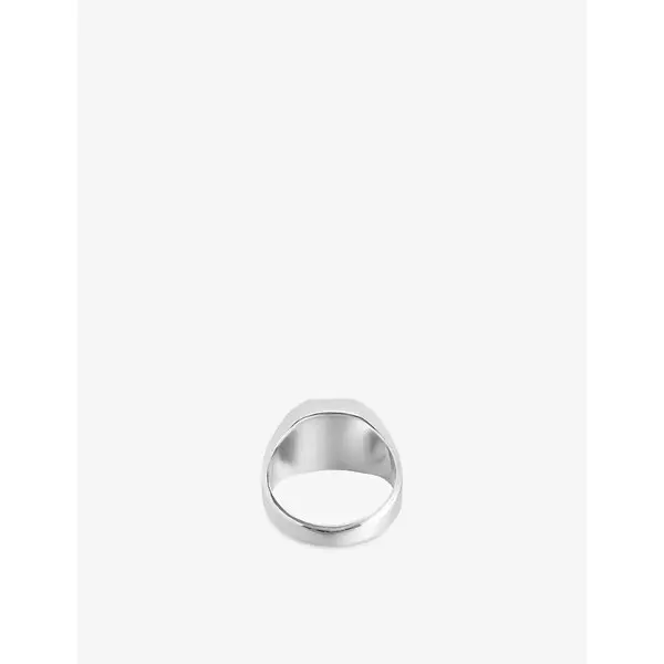 NINETWOFIVE Naim Sterling- And Onyx Signet Ring