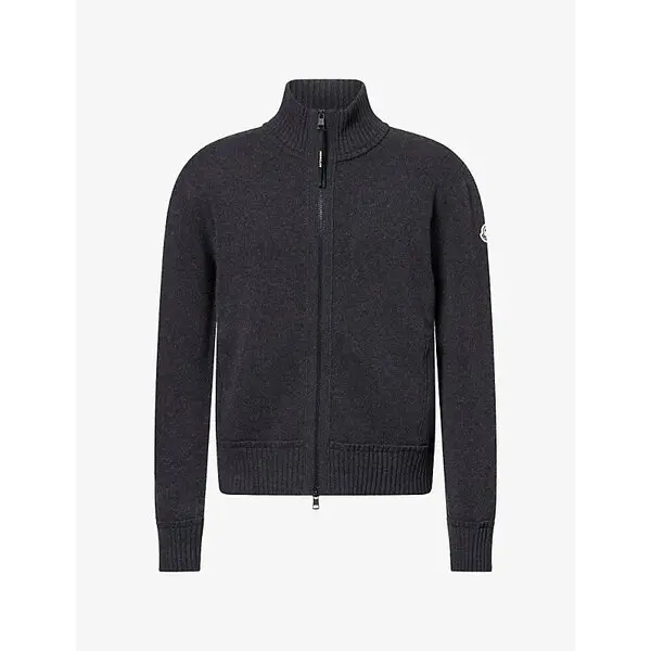 Moncler Funnel-neck Knitted Cardigan