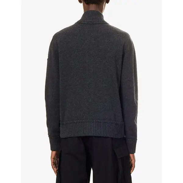 Moncler Funnel-neck Knitted Cardigan