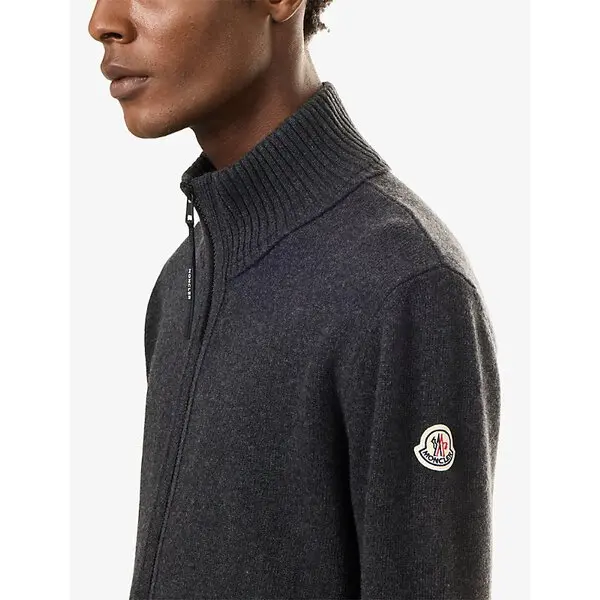 Moncler Funnel-neck Knitted Cardigan