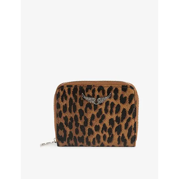 Zadig&Voltaire Zv Mini Leopard Leather Purse - Brandy