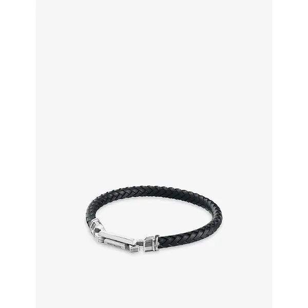 NINETWOFIVE Rasil Braided Sterling- And Leather Bracelet