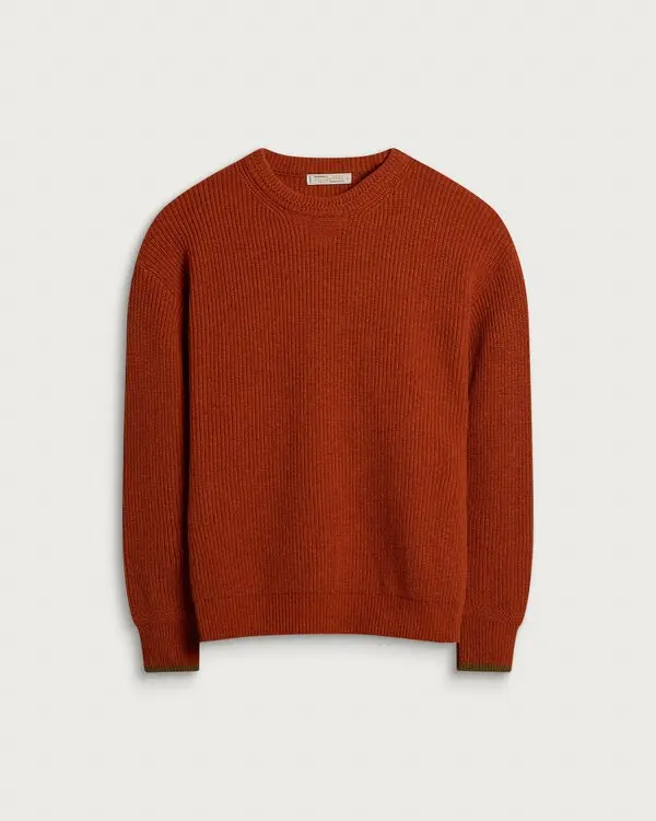 FRIZMWORKS Patch Round Pullover Knit In | Size: | Nylon/acrylic/wool | End Clothing - Brick