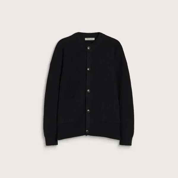 FRIZMWORKS Heavy Wool Round Cardigan - Black