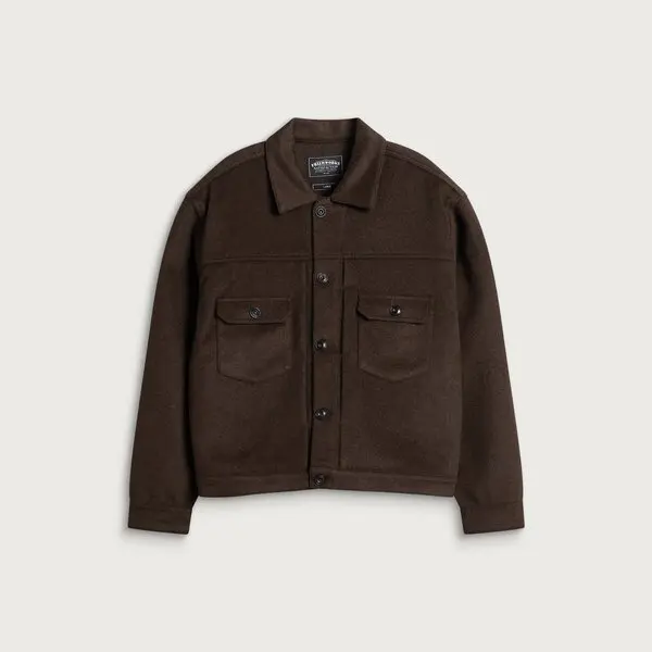 FRIZMWORKS Solid Wool Trucker Jacket