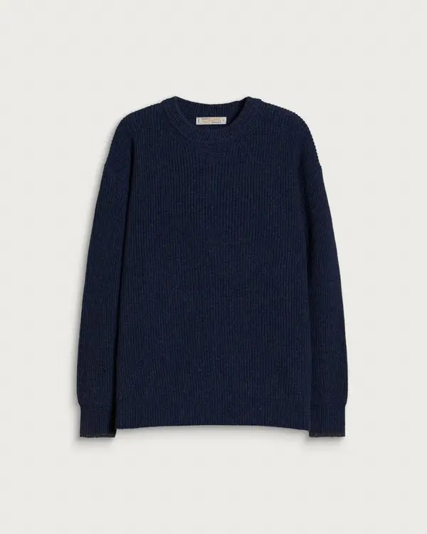 FRIZMWORKS Patch Round Pullover Knit In | Size: | Nylon/acrylic/wool | End Clothing - Navy