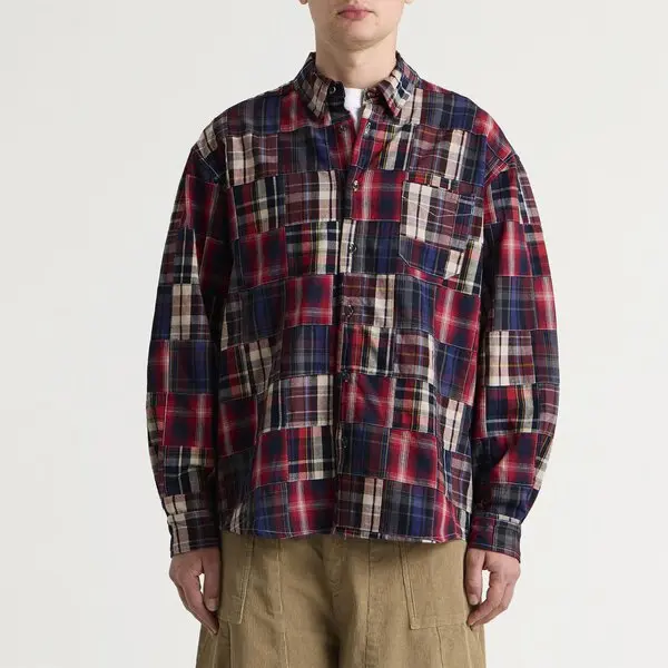 FRIZMWORKS Madras Patchwork Relaxed Shirt