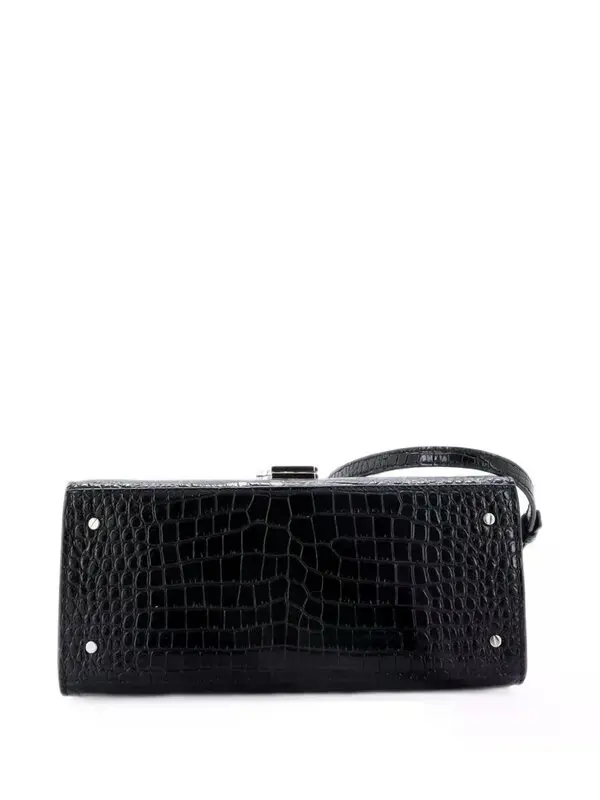 Saint Laurent Cassandra Top Handle Bag Crocodile Embossed Leather Medium Satchel