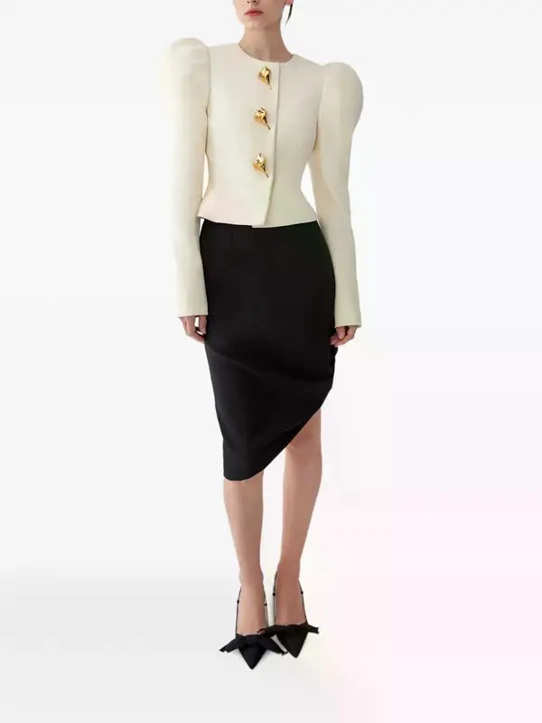 Carolina Herrera Asymmetric Gathered Short Skirt