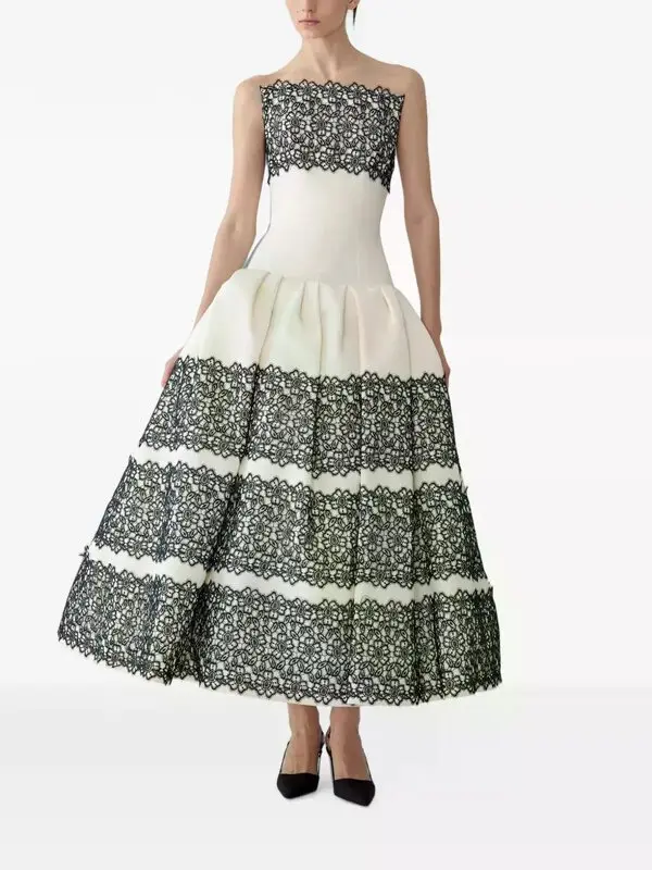 Carolina Herrera Lace-trimmed Strapless Gown