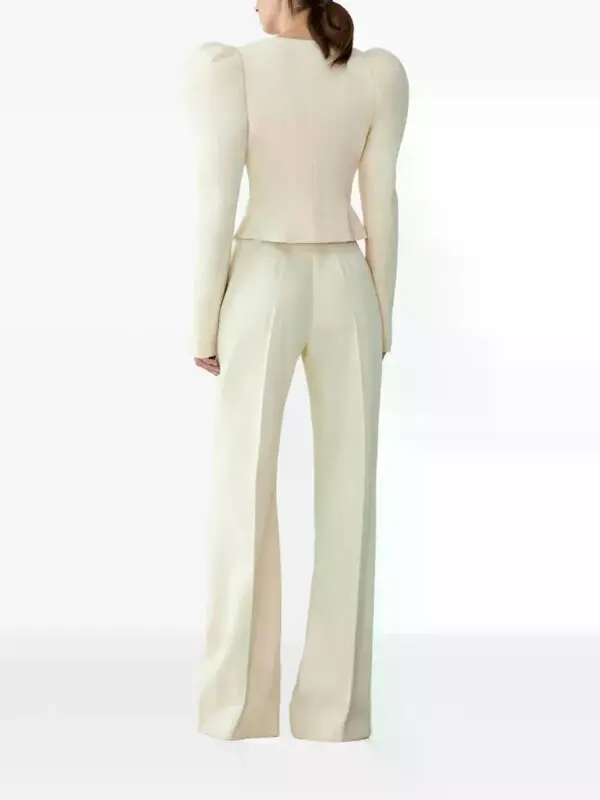 Carolina Herrera Puff-sleeve Calla Lily-button Jacket