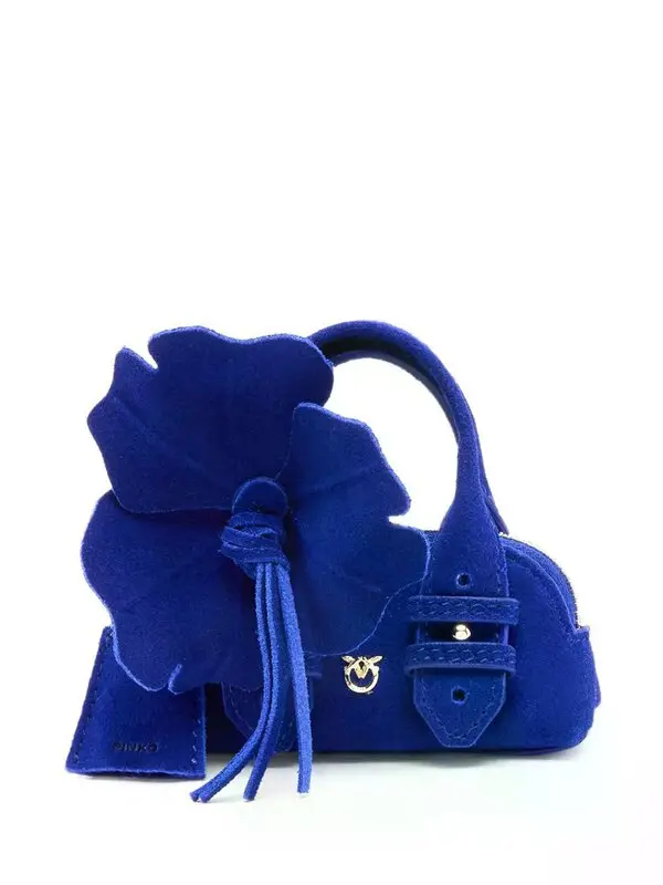 Pinko Floral-detail Suede Bag