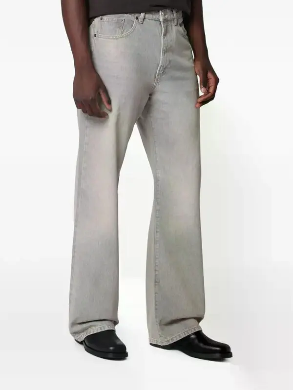 JEANERICA Vega Logo-patch Straight-leg Jeans - Grey