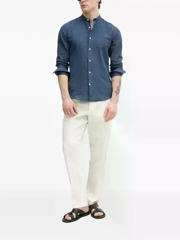 Lindbergh Mandarin-collar Long-sleeve Shirt