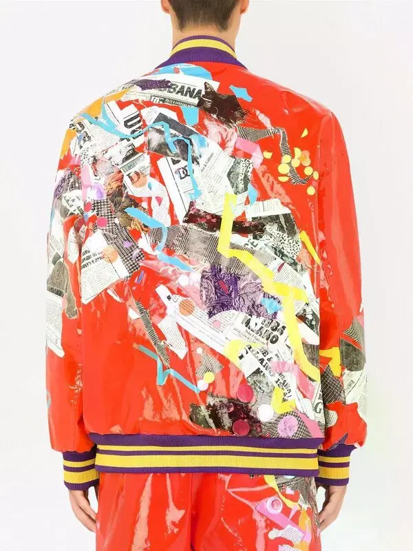 Dolce & Gabbana Newspaper-print Graffiti-style Bomber Jacket