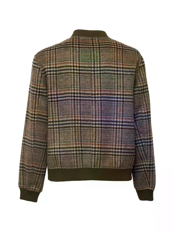 AMARANTO Prince Of Wales Check Bomber Jacket