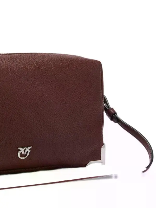 Pinko Logo-plaque Leather Shoulder Bag - Brown