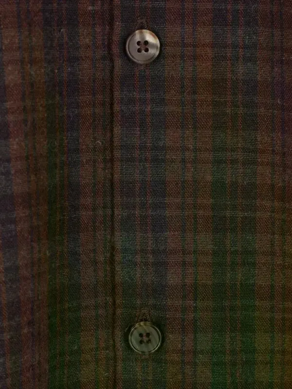 A.PRESSE Check-pattern Slub-silk Shirt