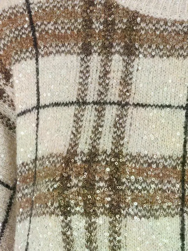 Brunello Cucinelli Sequin-embellished Checked Sweater