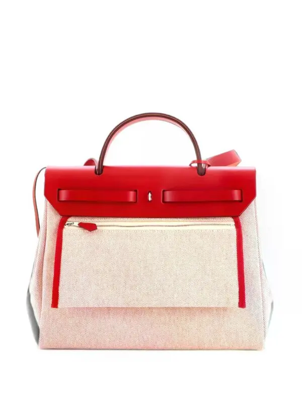 Hermès Herbag Zip Pegase Pop Toile And Leather 31 Shoulder Bag