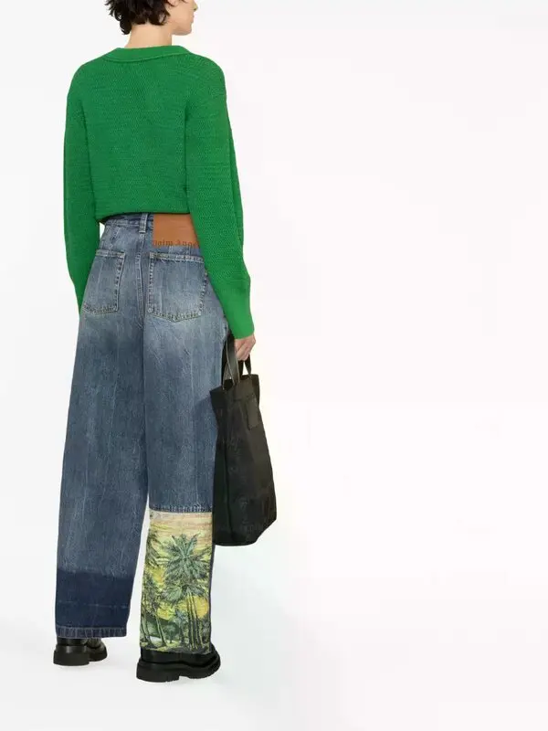 Palm Angels Sunrise Panelled Wide-leg Jeans
