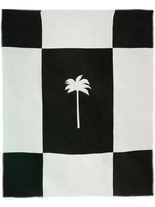 Palm Angels Checkerboard-jacquard Palm Tree Blanket