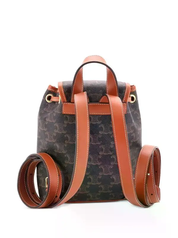 Celine Folco Triomphe Coated Canvas Mini Backpack - Brown