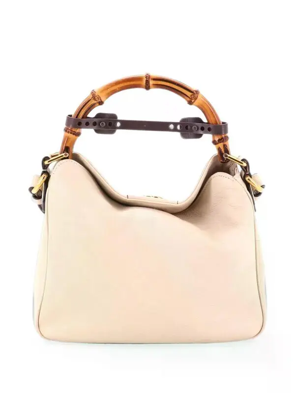 Gucci Diana Nm Bamboo Shoulder Bag Leather Small Tote Bag - Neutrals