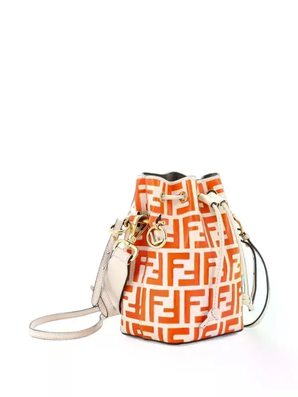 Fendi Mon Tresor Zucca Embossed Leather Mini Bucket Bag