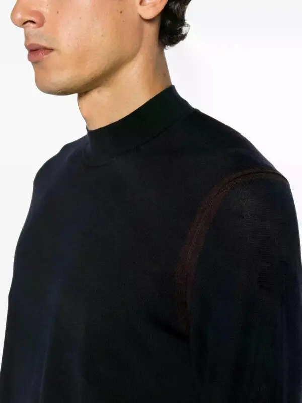 Emporio Armani Contrast-trim High-neck Sweater