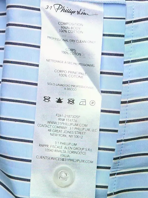 3.1 Phillip Lim Striped Tie-neck Top
