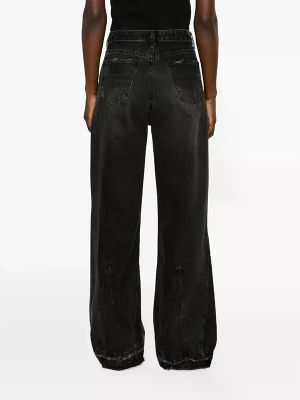 LOIS Skater Flare Distressed Flared Jeans