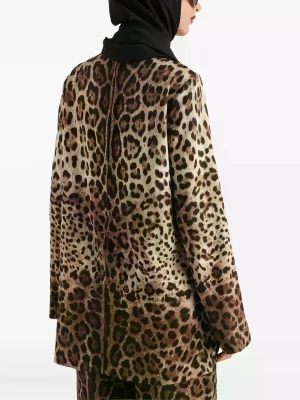 Dolce & Gabbana Leo-print Charmeuse Top - Neutrals