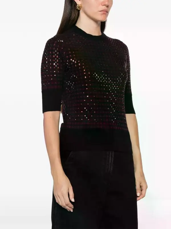 Ermanno Scervino Check-pattern Sequin-embellished Sweater - Purple