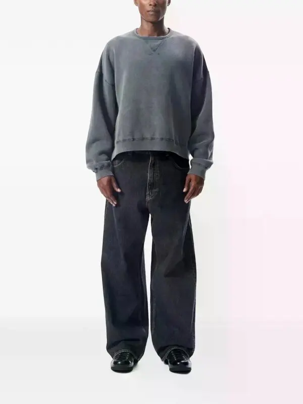 SUNFLOWER Cropped Washed-fleece Sweater