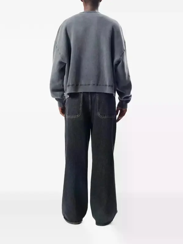 SUNFLOWER Cropped Washed-fleece Sweater