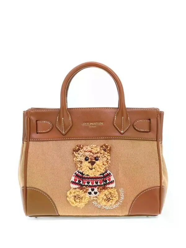 RUE MADAM PARIS Marvin Love Teddy-bear Patch Panelled Tote Bag