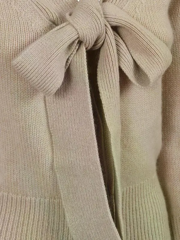 Ermanno Scervino Bow-detail Ribbed-knit Cardigan