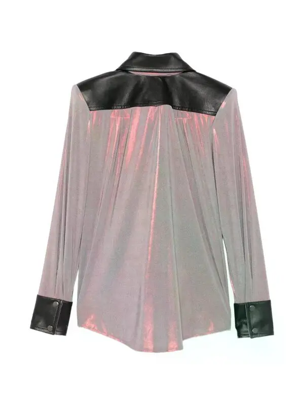 MITILIANE COUTURE Holographic Leather-trimmed Shirt