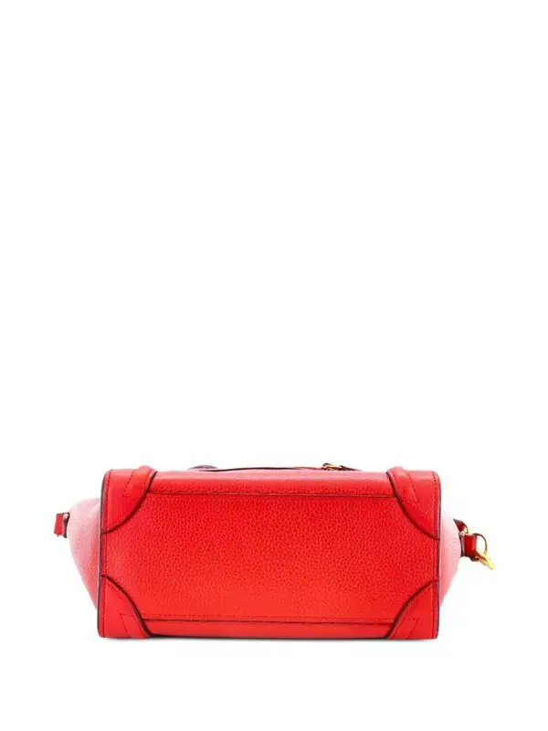 Celine Luggage Bag Grainy Leather Nano Crossbody Bag - Red