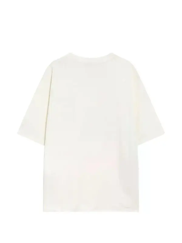 AMI Paris White Cotton T-shirt With Embossed De Coeur