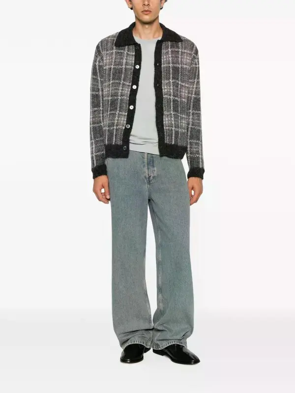 Our Legacy Check-pattern Cardigan - Grey