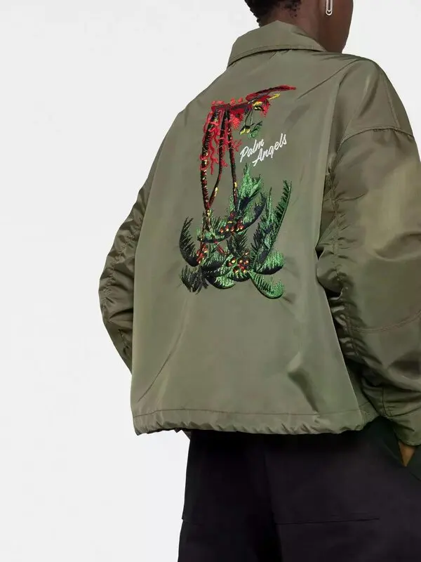 Palm Angels Embroidered-logo Zip-up Jacket