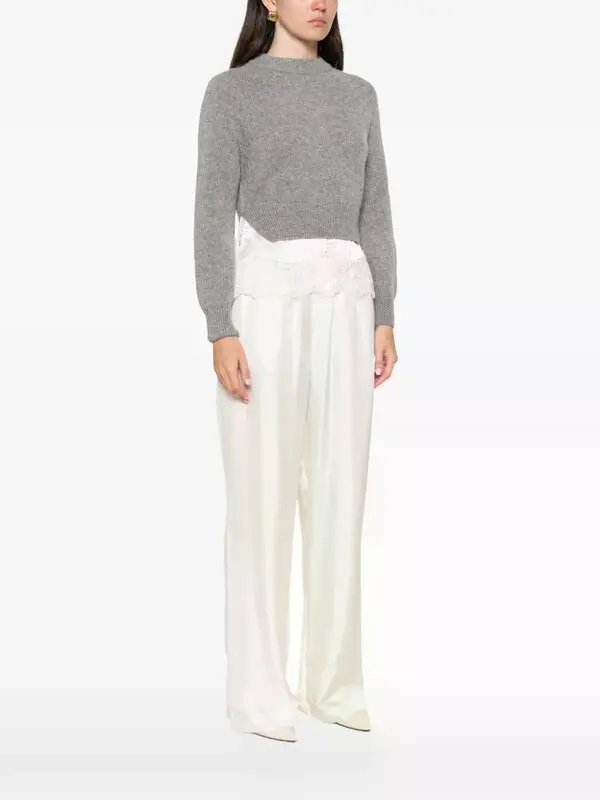 Ermanno Scervino Lace-trimmed Cropped Sweater