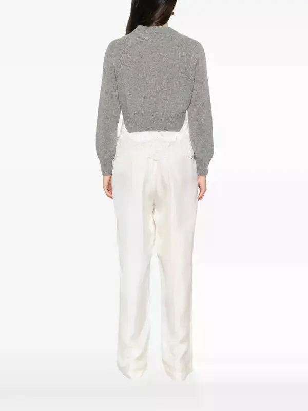 Ermanno Scervino Lace-trimmed Cropped Sweater