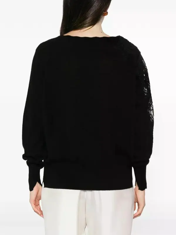 Ermanno Scervino Lace-panelled Cashmere Sweater