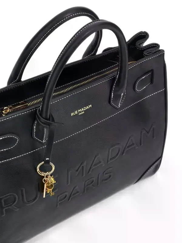 RUE MADAM PARIS Maison Logo-embossed Contrast-stitched Tote Bag
