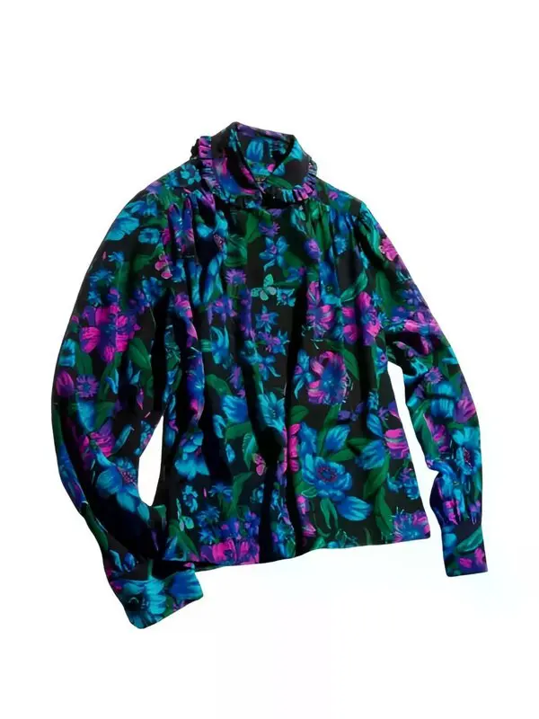 Gucci Floral-print Ruffled Shirt