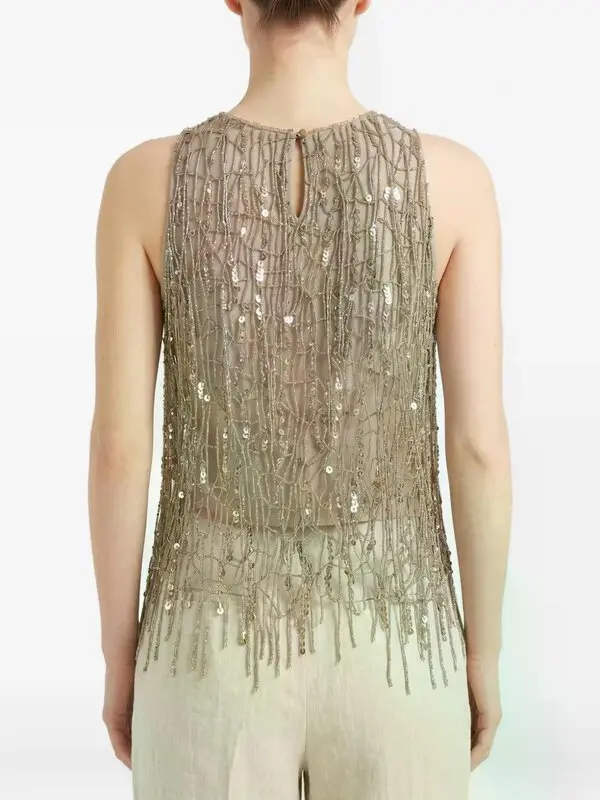 Brunello Cucinelli Sequin-embellished Beaded Top