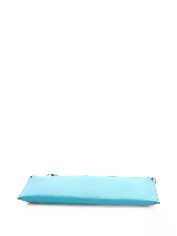 Prada Zip Flat Shoulder Bag Saffiano Leather Small Clutch Bag